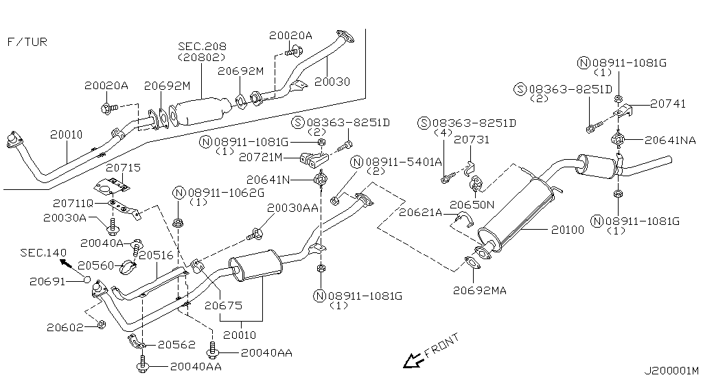 20010-VK200 Tube Exhaust Fr Nissan | YoshiParts