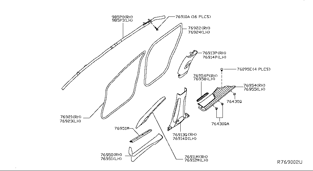 76924-3JA1A Welt Body Side Nissan | YoshiParts