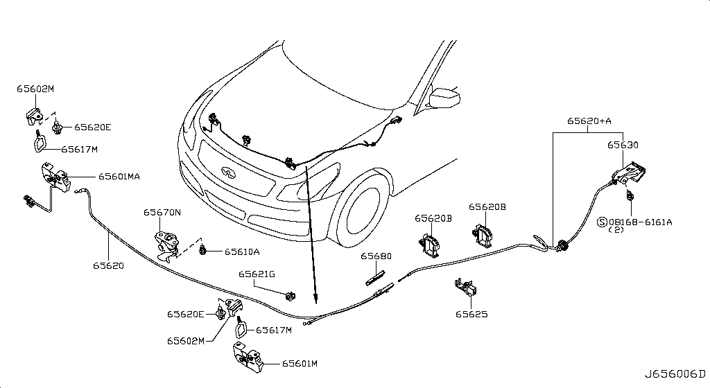 65621-JK600 Cable Assy-Hood Nissan | YoshiParts