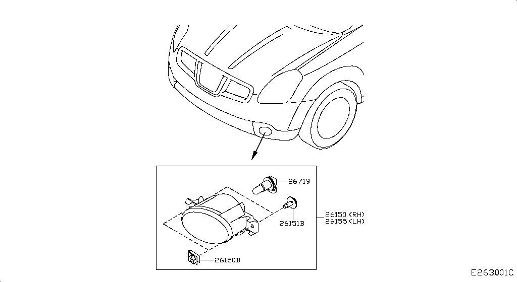 B6A55-8990A Lamp Fog Lh Nissan | YoshiParts