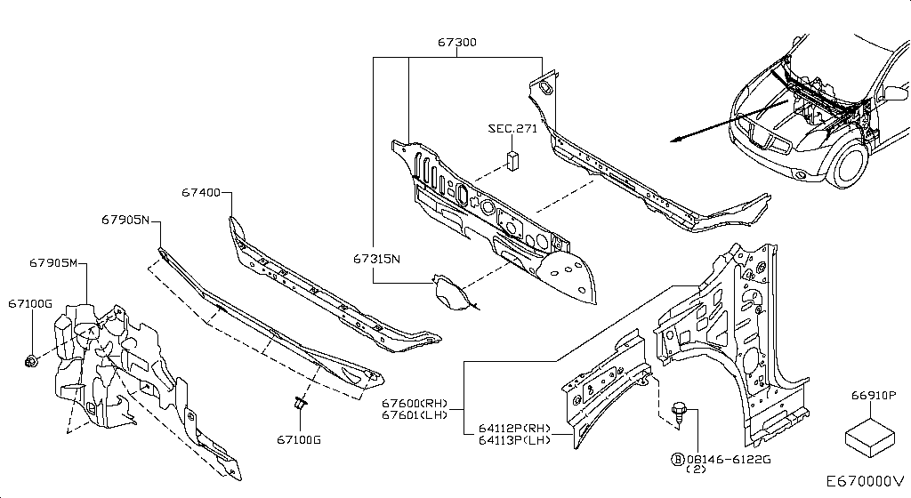 67810-JD00A Insulator-Dash Nissan | YoshiParts