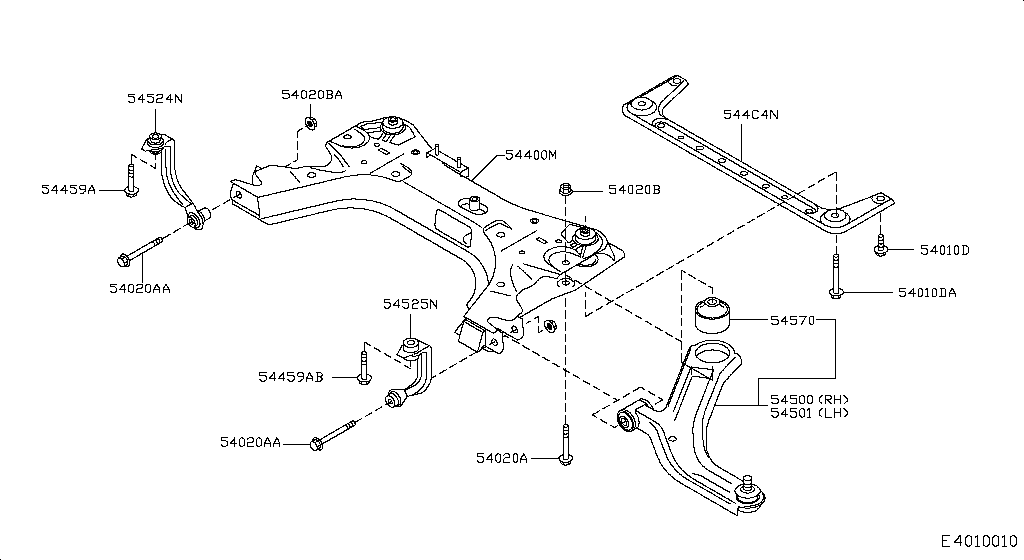 544C4-BC01A Stay Assy-Front Nissan | YoshiParts