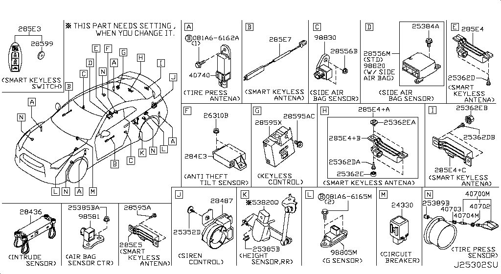53820-JF00A Sen Assy-Heigt Nissan | YoshiParts