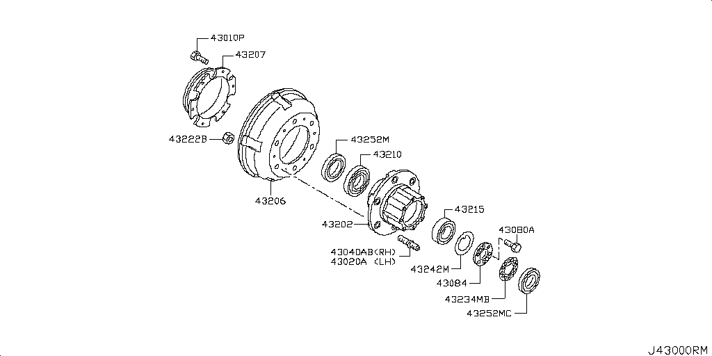 43202-HJ00A Hub Nissan | YoshiParts