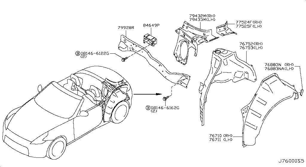 G6710-1EAAA Wheel House Out Nissan | YoshiParts