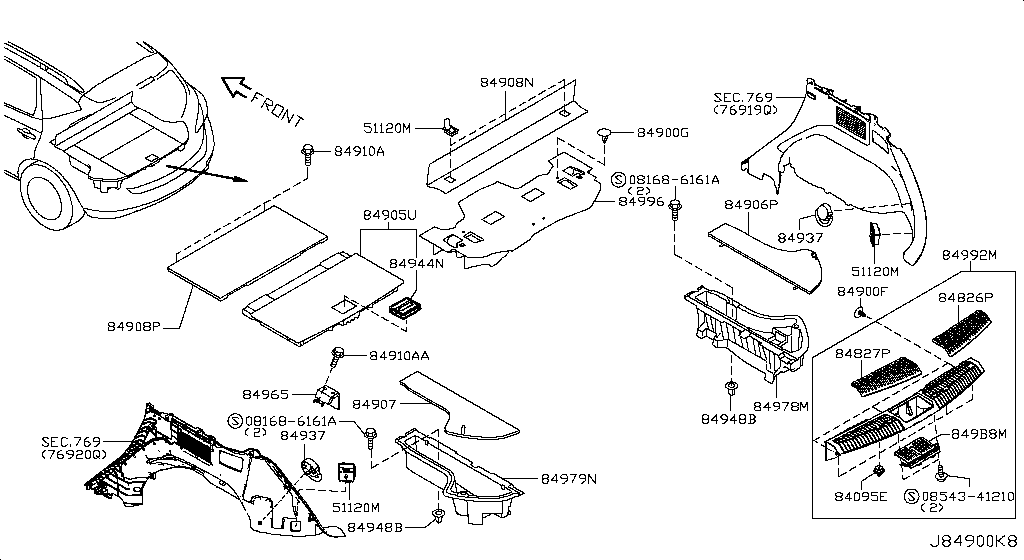 84992-1AA0B Plate-Luggage Nissan | YoshiParts