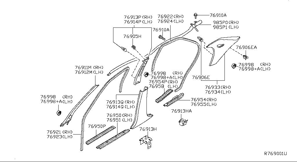 76921-JB50A Welt-Body Side, Nissan | YoshiParts