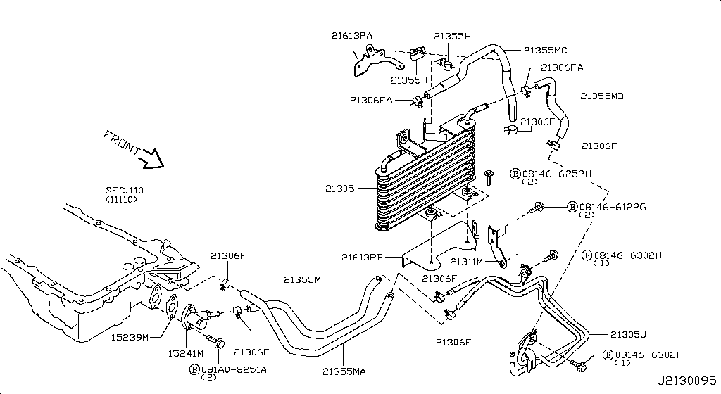 21356-EJ22A Hose-Oil Cooler Nissan | YoshiParts
