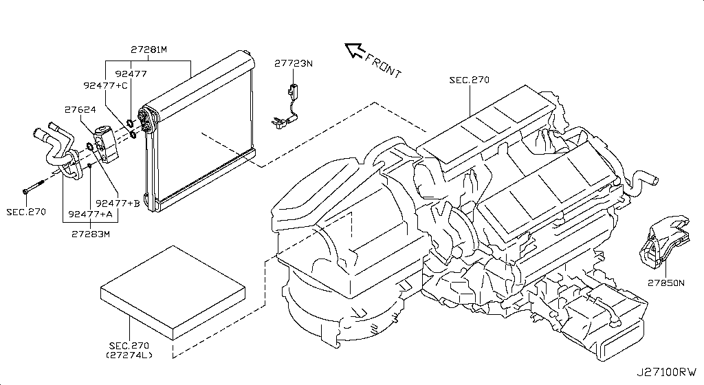27281-1ME0A Evap Assy-Fr Nissan | YoshiParts
