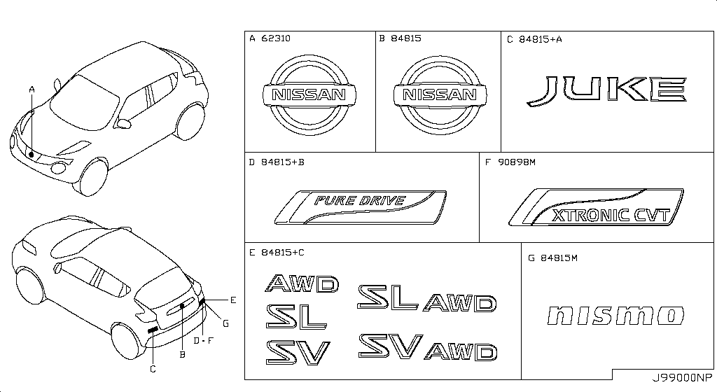 90892-1KA0A Emblem-Rear Nissan | YoshiParts