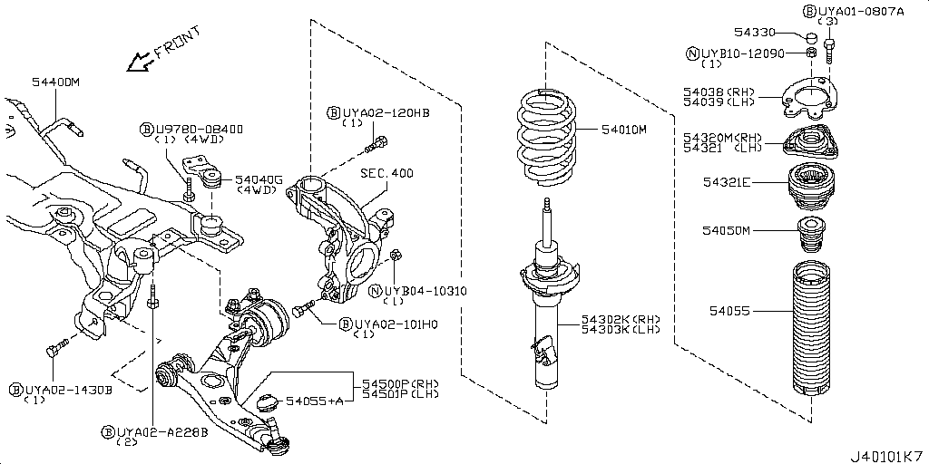 54302-HA00C Front Strut Rh Nissan | YoshiParts