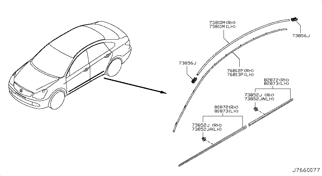 76813-EW000 Moulding Nissan | YoshiParts