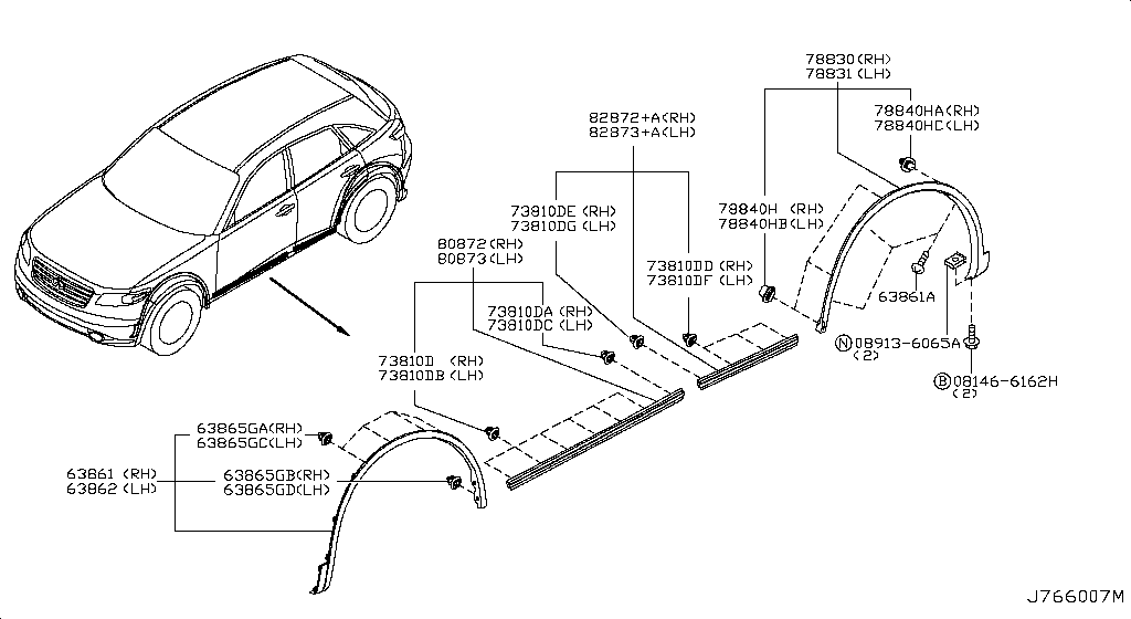 63861-CG000 Mldg Set-Wheel Nissan | YoshiParts