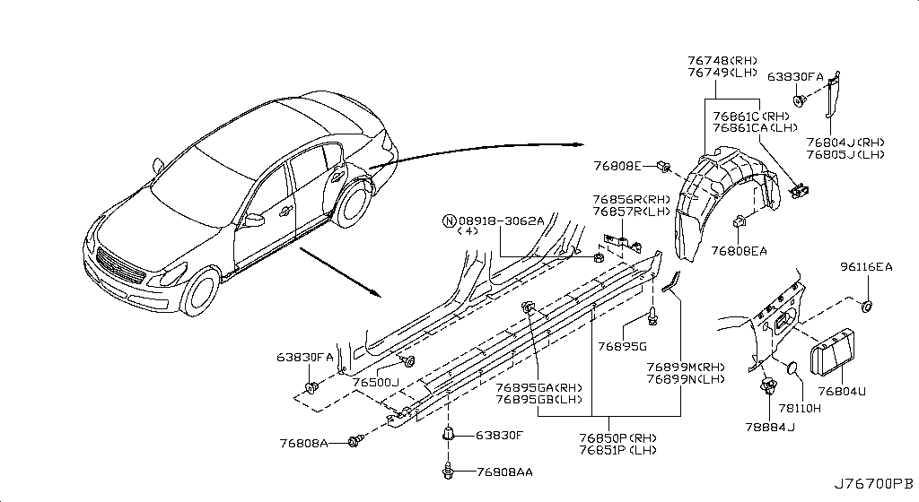 78876-JK05A Protector-Sill Nissan | YoshiParts