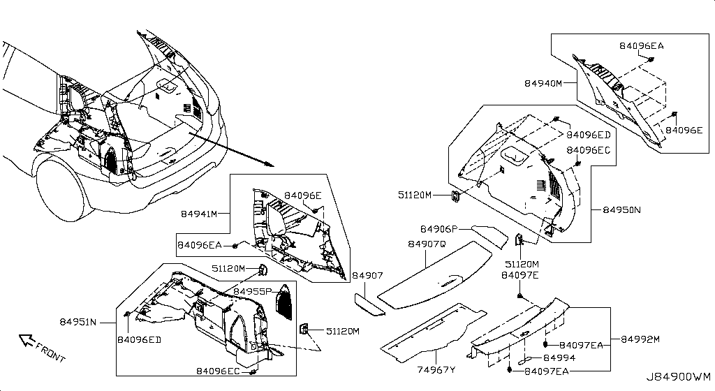 84992-4CE0A Plate-Luggage Nissan | YoshiParts