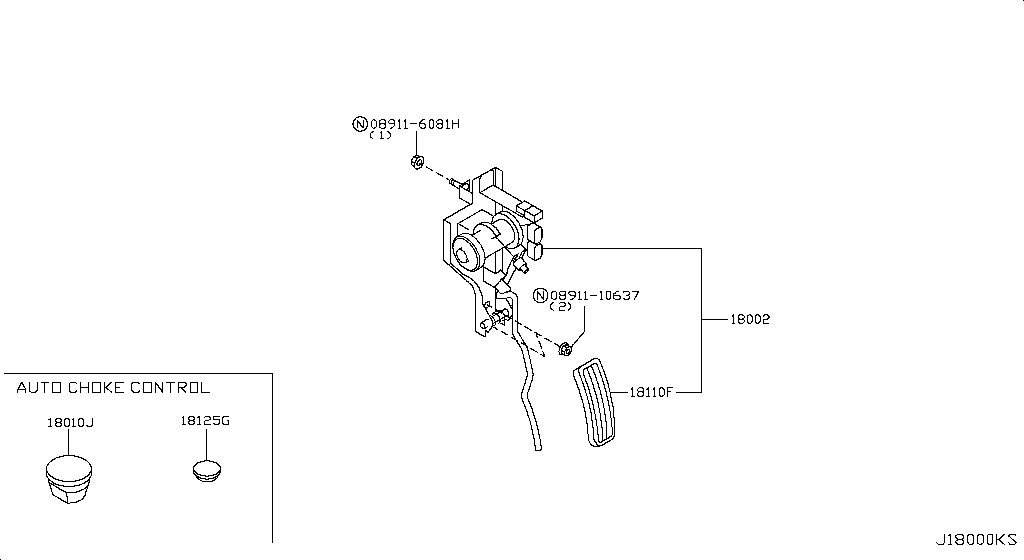 18002-VM00A Lever Complete Nissan | YoshiParts