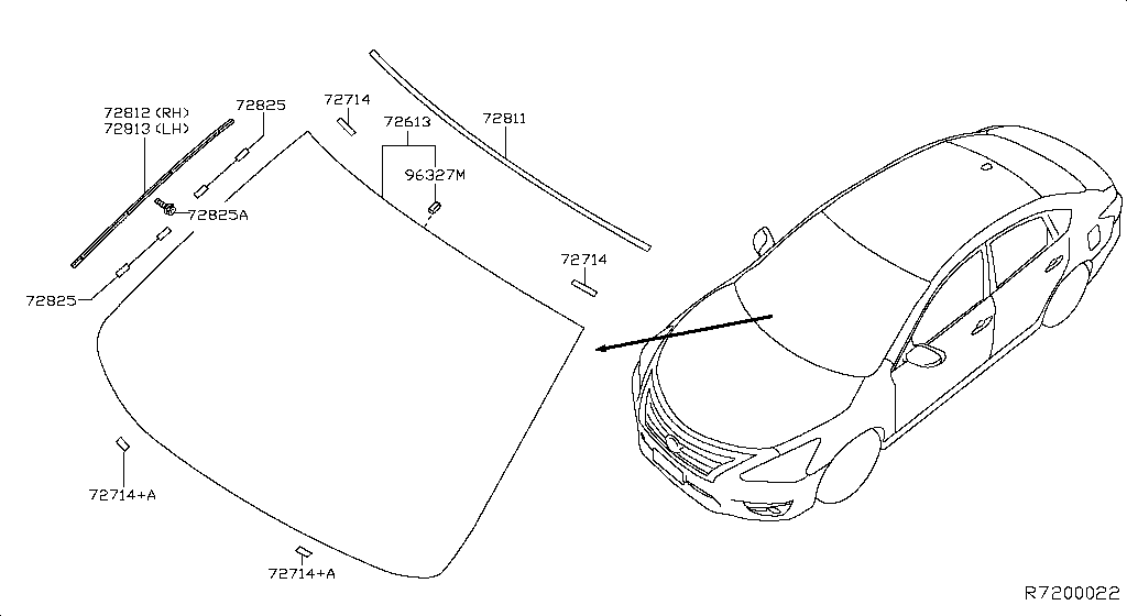 72752-3TA1B Mldg Ws Upper Nissan | YoshiParts