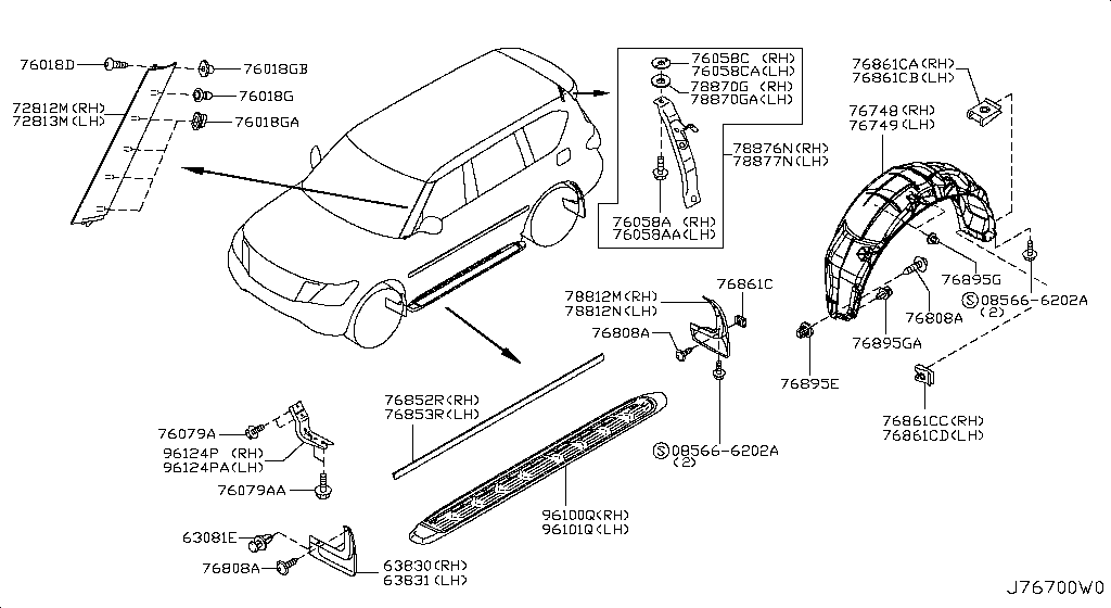 76853-1LA0A Mldg-Sill,Lh Nissan | YoshiParts