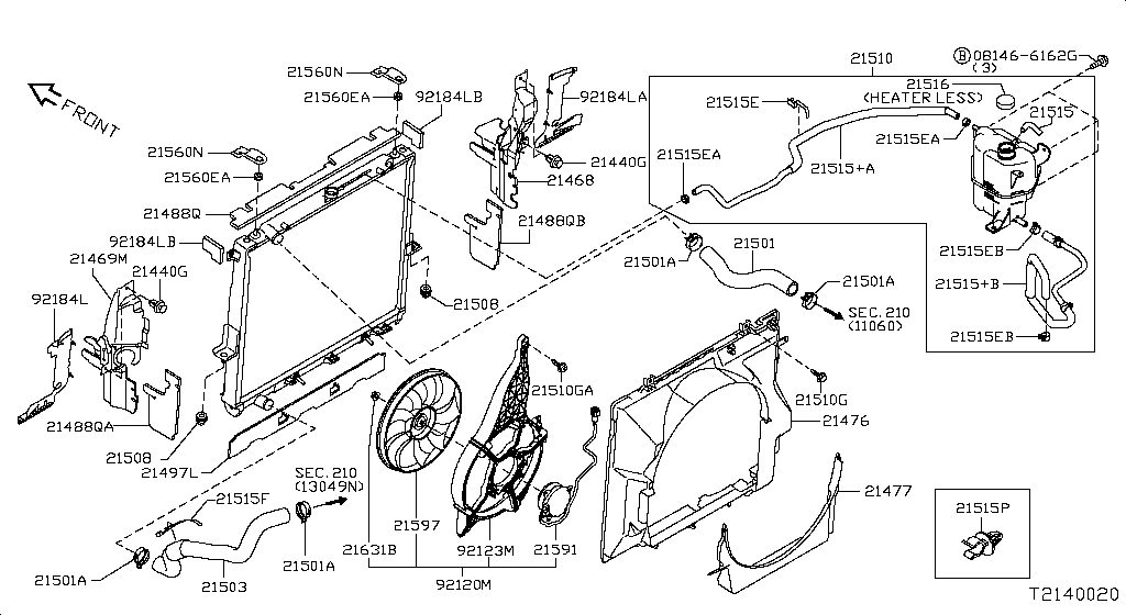 21501-JR50A Hose-Top Nissan | YoshiParts