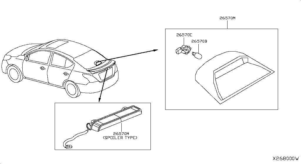 26590-3AA0A Lamp Assy-Stop Nissan | YoshiParts