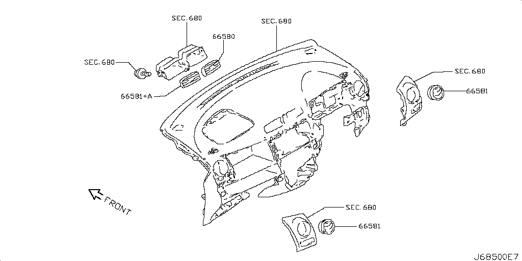 68750-6A00E Ventilator Grill Rh Nissan | YoshiParts