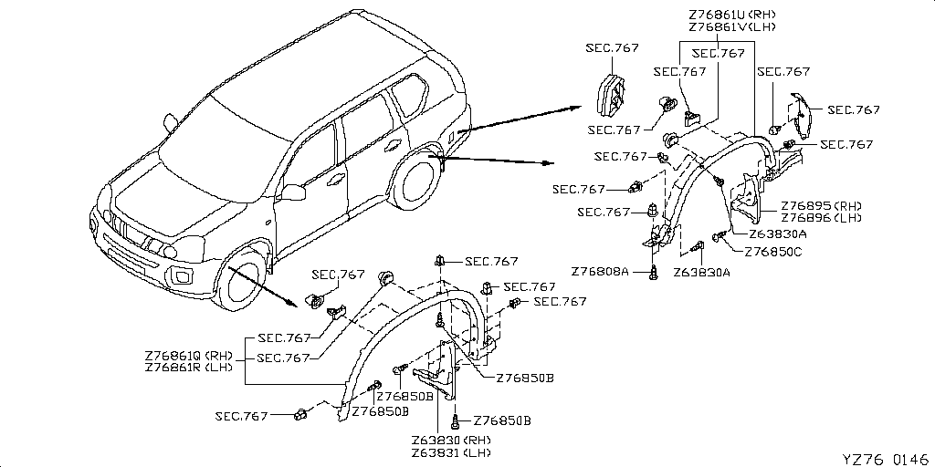 76853-3UB1A Mudguard Nissan | YoshiParts