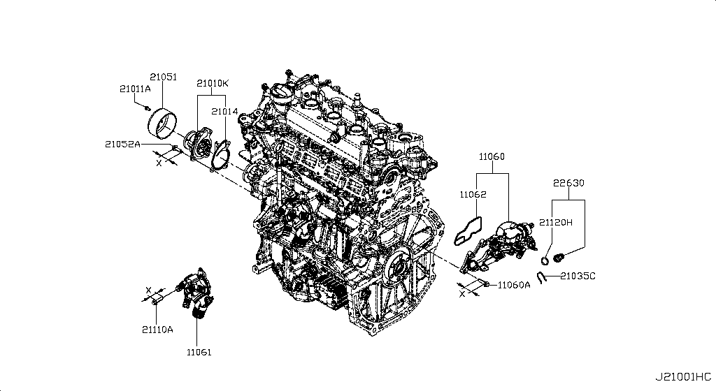 11060-00Q1E Outlet Water Nissan | YoshiParts