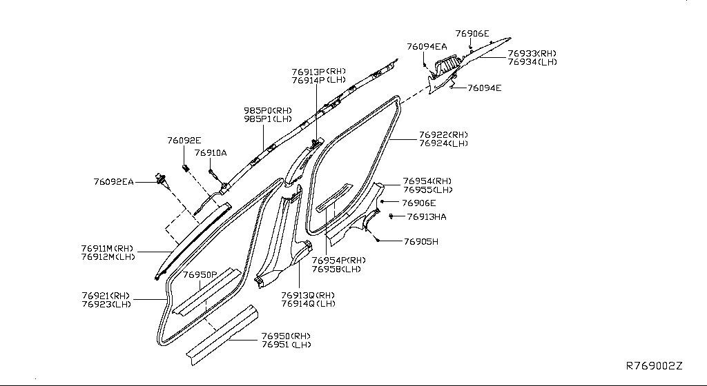 76924-9HT0A Welt Body Side Nissan | YoshiParts