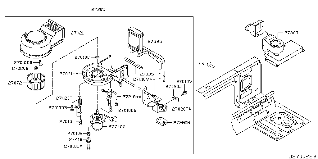 27305-HJ00A Heater Assembly Rear Nissan | YoshiParts