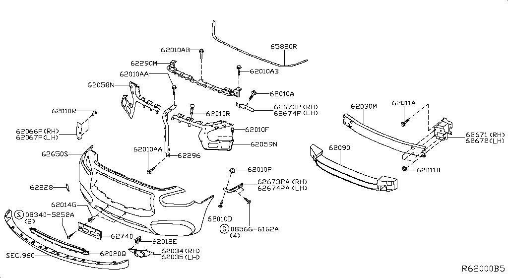 65820-3JA0A Seal Assy-Hood, Nissan | YoshiParts