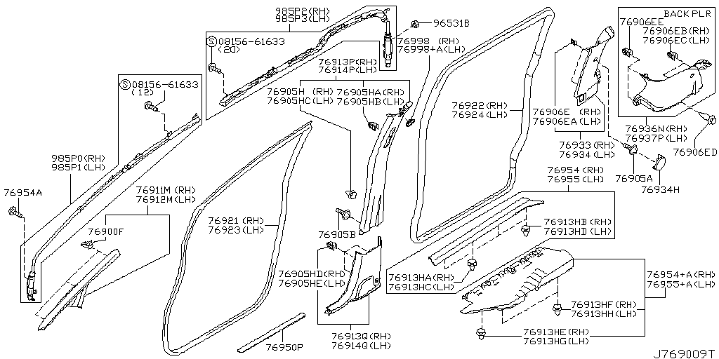 76922-CN000 Body Side Welt Nissan | YoshiParts