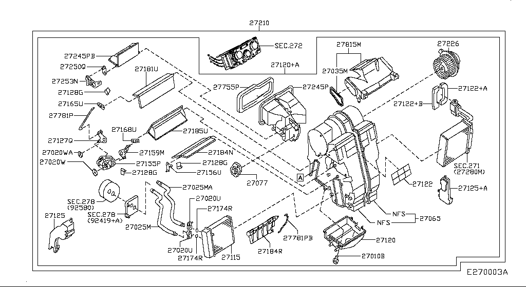 27125-BC00A Duct-Foot Nissan | YoshiParts