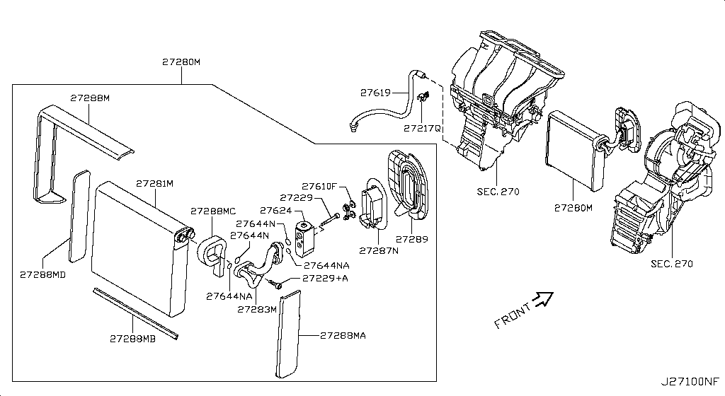 27280-1VA0B Evap Assy-Fr Nissan | YoshiParts