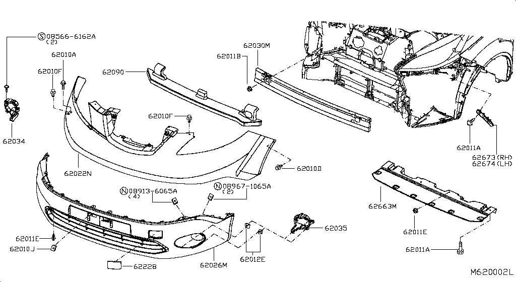 F2026-4FAMH Fascia Fr Bmpr Nissan | YoshiParts