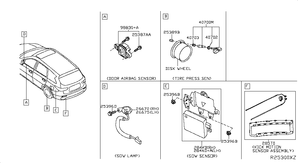 285T0-6KA0A Sensor Assy-Kick Motion Nissan | YoshiParts