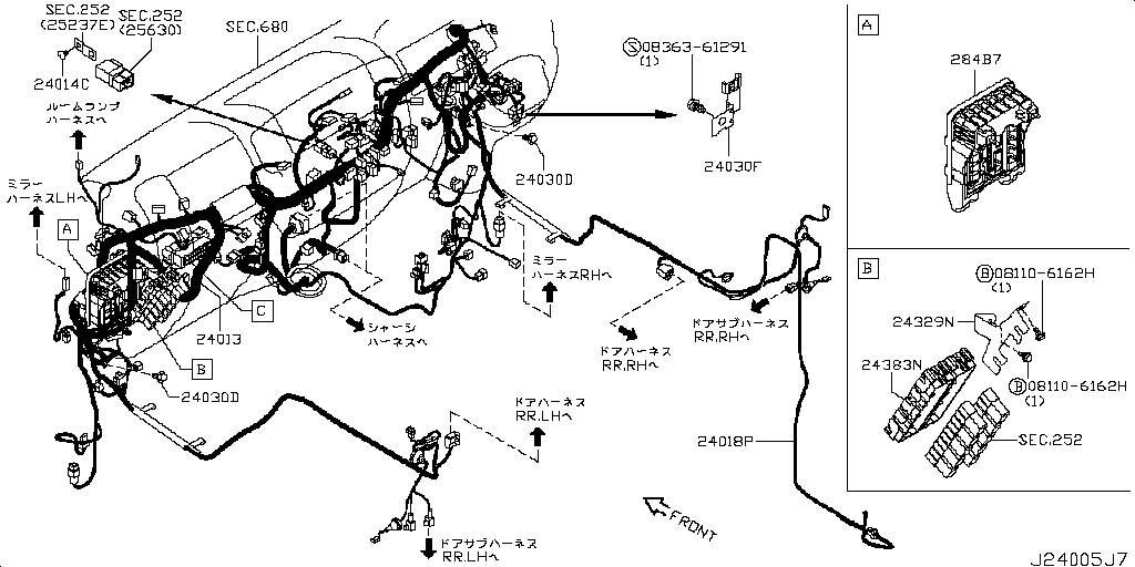 24018-MA000 Harness, Sub Nissan | YoshiParts
