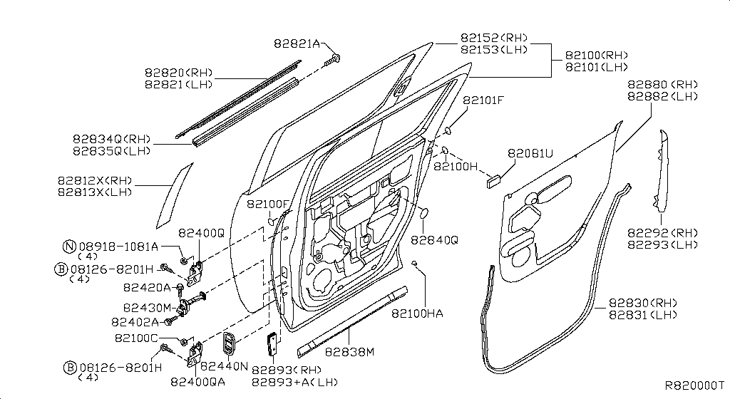 82821-ZC30A Moulding-Rear D Nissan | YoshiParts