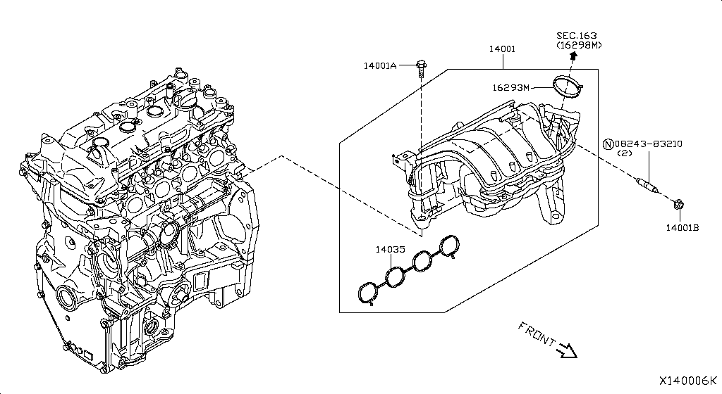 14001-5RB0A Manifold Assy Nissan | YoshiParts