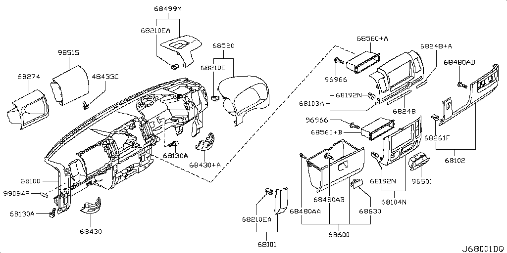 96500-6A0A1 Instrument Assembly Nissan | YoshiParts