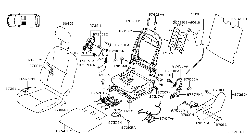 87370-6FM0A Trim Assy Nissan | YoshiParts