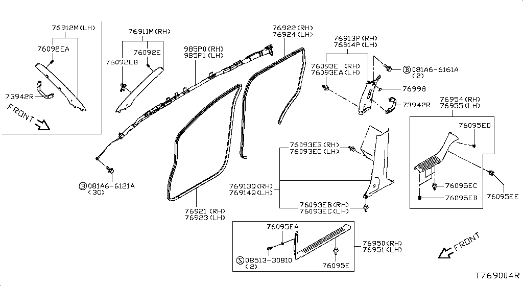 76924-5KA0A Welt Body Side Nissan | YoshiParts