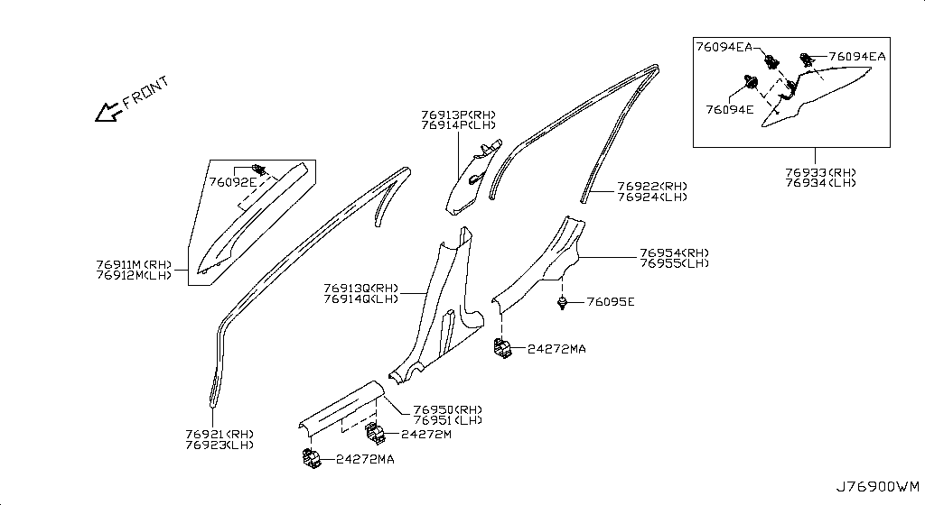 76922-3AR0C Welt Body Side Nissan | YoshiParts
