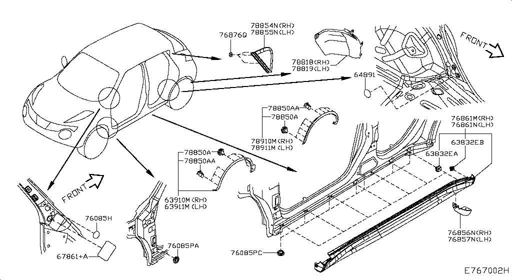 76851-1KA6A Protector-Sill Nissan | YoshiParts