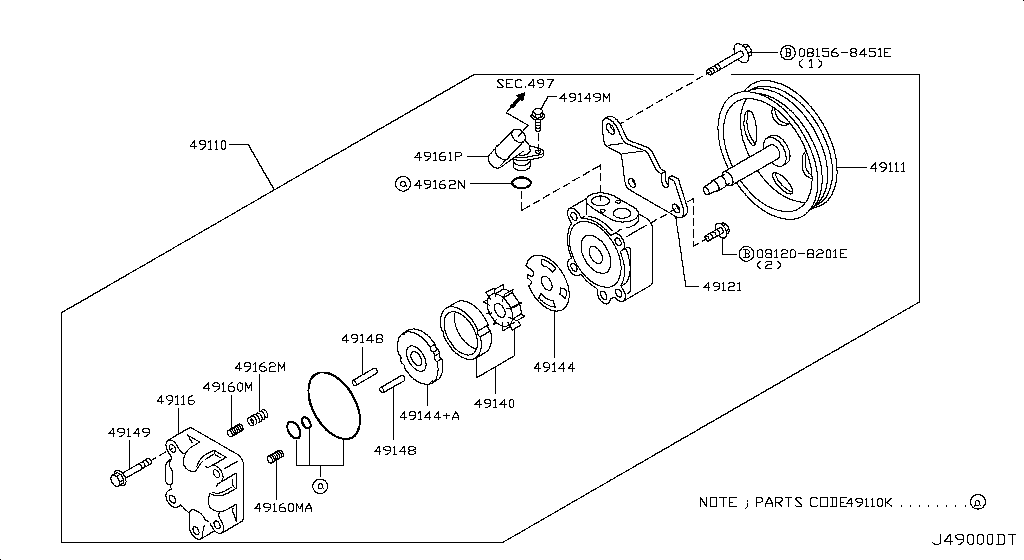 49110-JK20A Pump Assy-Power Nissan | YoshiParts