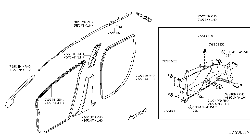 76924-9U10B Welt Body Side Nissan | YoshiParts