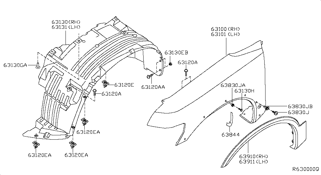 63831-ZQ10A Protector-Front Nissan | YoshiParts