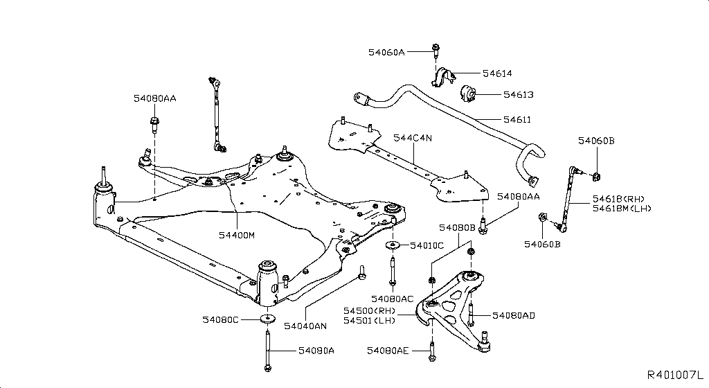 544C4-6CA0A Stay Assy-Front Nissan | YoshiParts