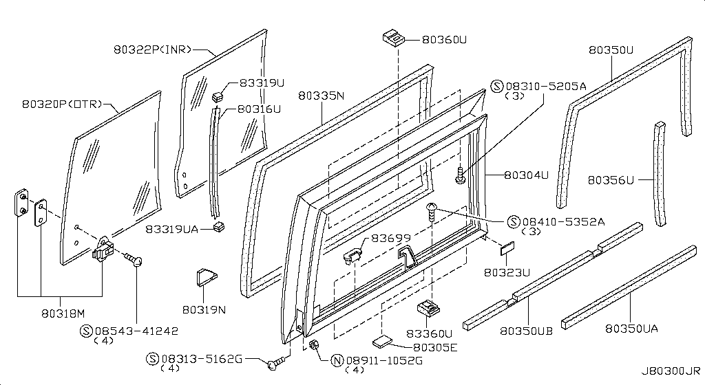 80320-WN60A Glass-Fr Otr,Rh Nissan | YoshiParts