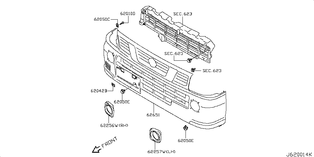 62256-4A01C Finisher, Fogranf Nissan | YoshiParts