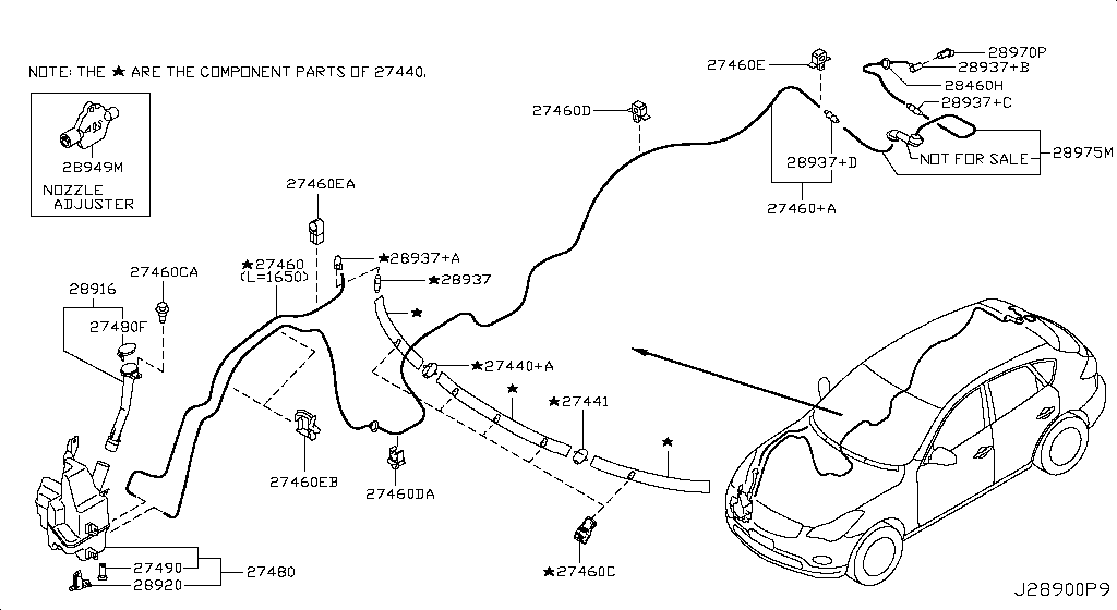28932-1BA1A Nozzle Washer Nissan | YoshiParts